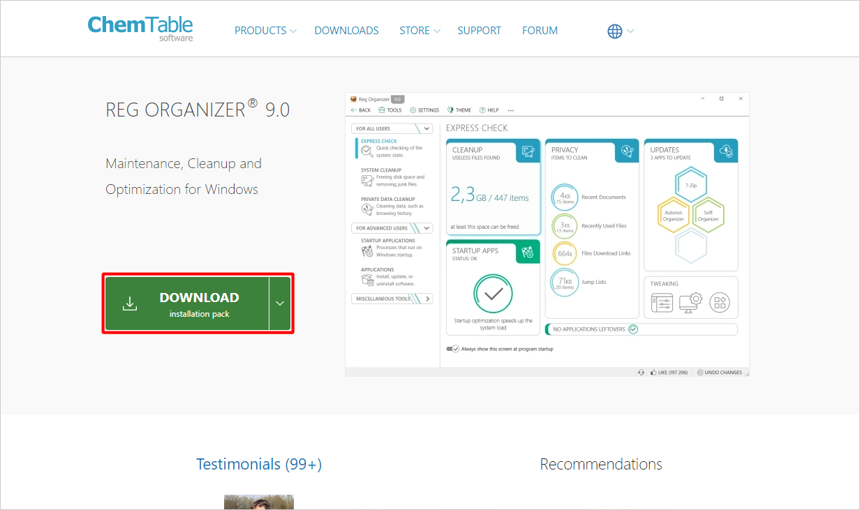 Reg Organizer activation